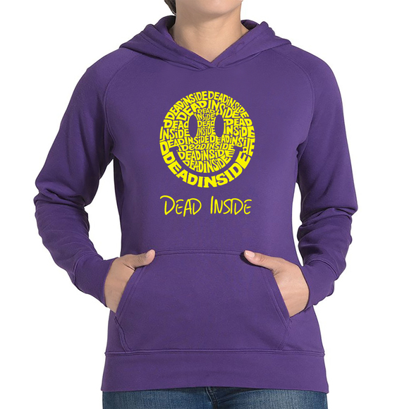 LA Pop Art | Tops | Womens Word Art Hooded Sweatshirt Dead Inside Smile ...